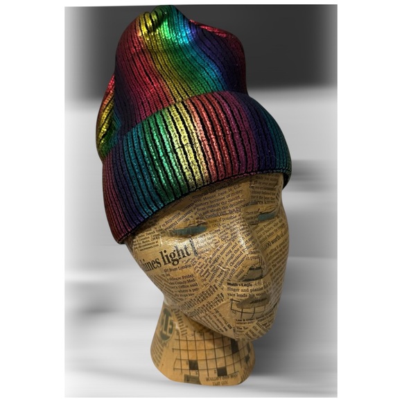 Accessories | Metallic Rainbow Pull On Cap | Poshmark